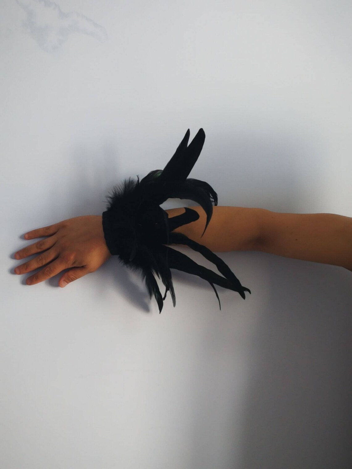 2pieces/one Pair Set Gothic Feather Wrist Cuffs Armbands Victorian ...