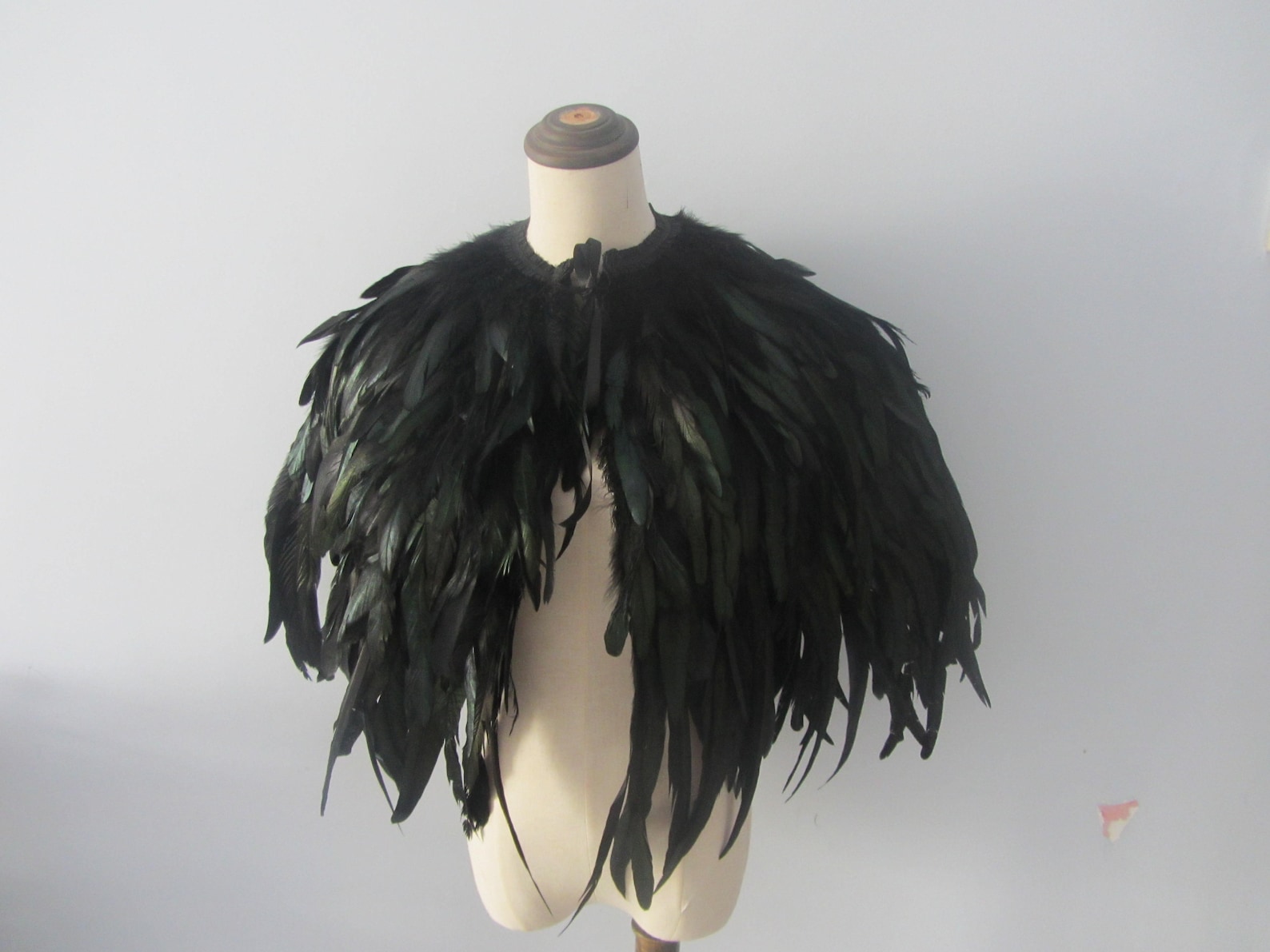 Black Feathers SHAWL Shrug Shoulders Feathers Cape Halloween | Etsy