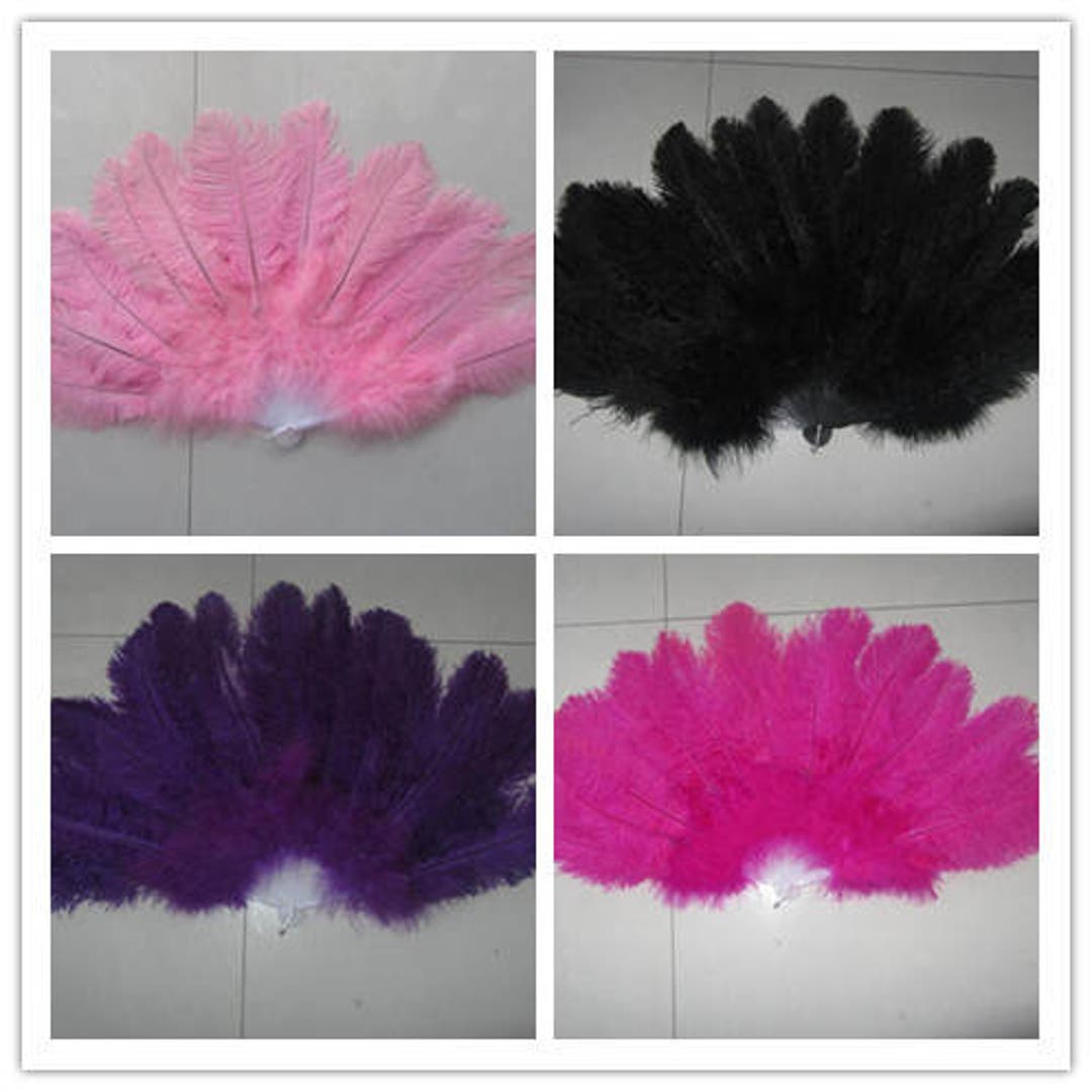 45*90cm White Large Feather Fan Burlesque Dance Feather Fan Bridal ...