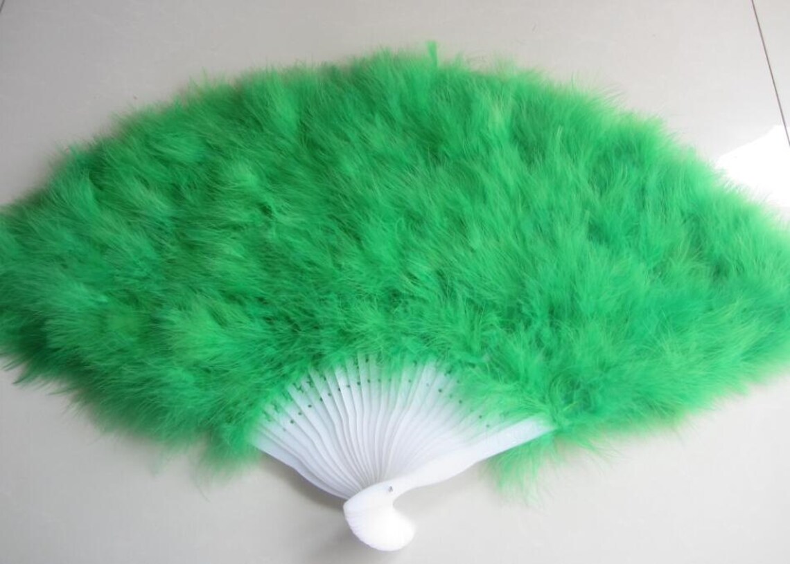 1632inch Green Large Feather Fan Burlesque Dance Feather Fan | Etsy