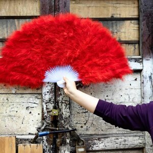 14*24inch Peacock White Large Feather Fan Burlesque Dance Feather Fan ...