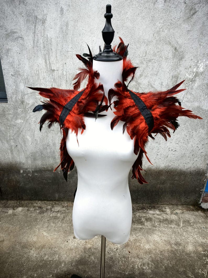 Large Feathers SHAWL Shrug Shoulders Feathers Cape Halloween Costume ...