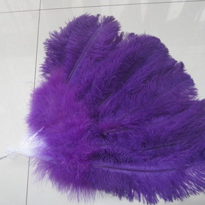 18x36inch Large Feather Fan Burlesque Dance Feather Fan Bridal Bouquet ...