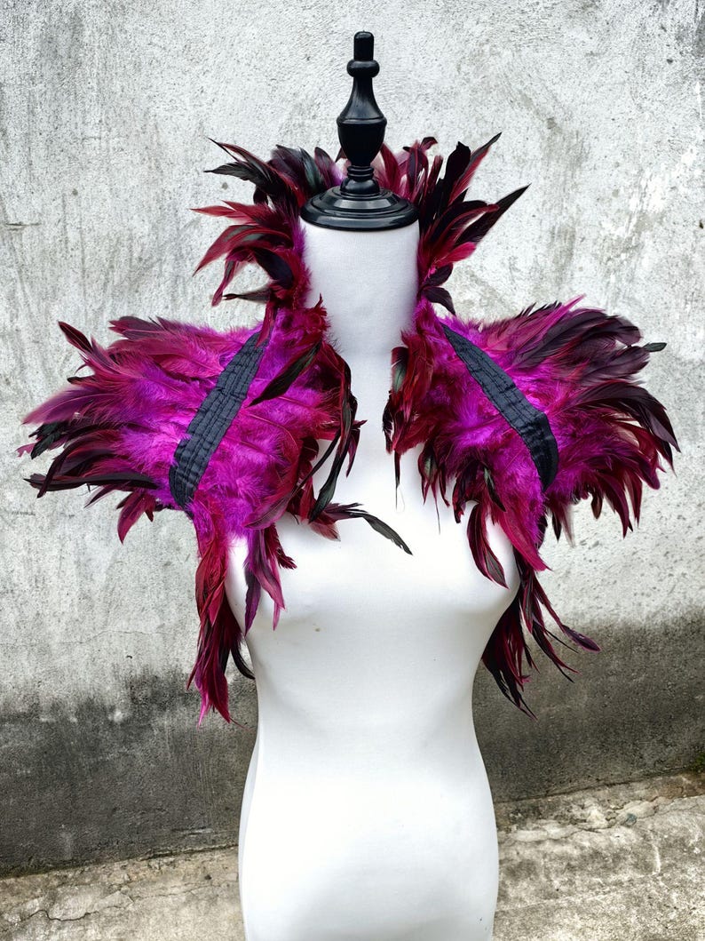 Large Feathers SHAWL Shrug Shoulders Feathers Cape Halloween Costume ...