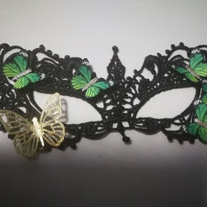 Party Lace Butterfly Mask Green Masquerade Mask, Lace Masquerade - Etsy