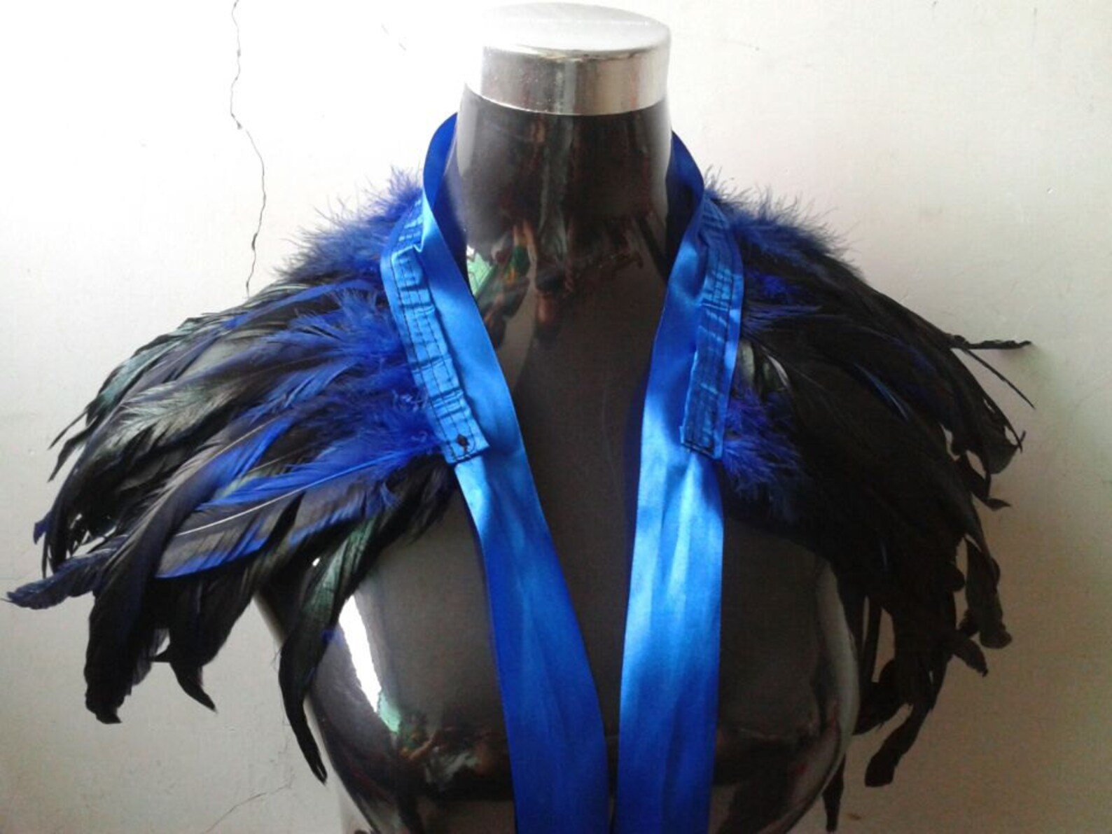 Royal Blue Feathers Shall Shrug Shoulders Feathers Cape - Etsy