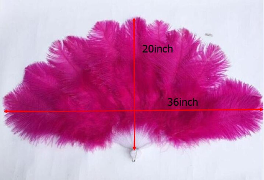 20x36inch Large Feather Fan Burlesque Dance Feather Fan Bridal Bouquet ...