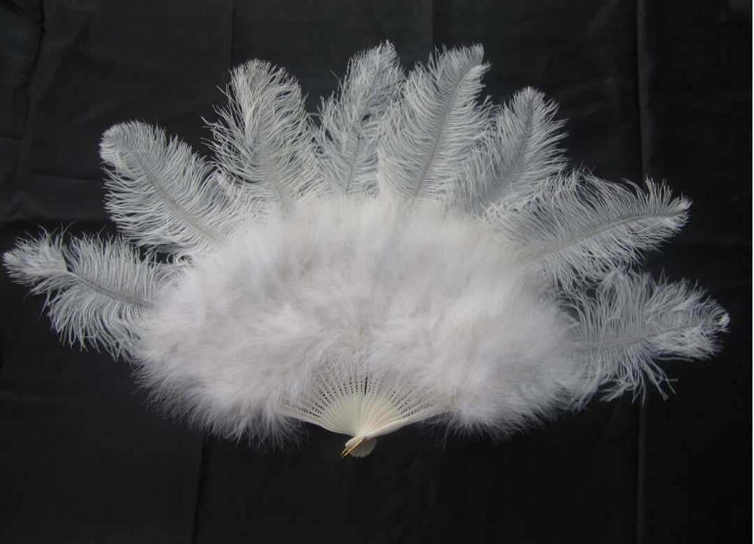 45*90cm Large Feather Fan Burlesque Dance Feather Fan Bridal Bouquet ...