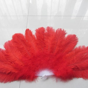 18x36inch Large Feather Fan Burlesque Dance Feather Fan Bridal Bouquet ...