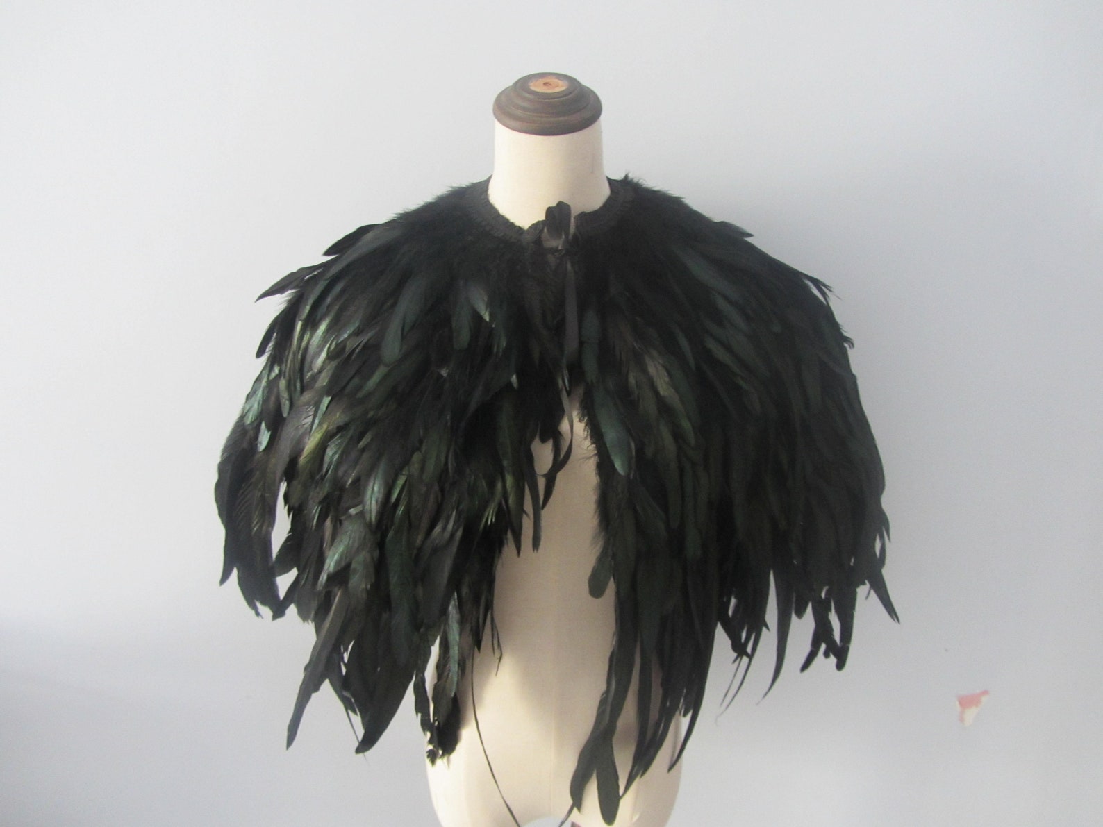 Black Feathers SHAWL Shrug Shoulders Feathers Cape Halloween | Etsy