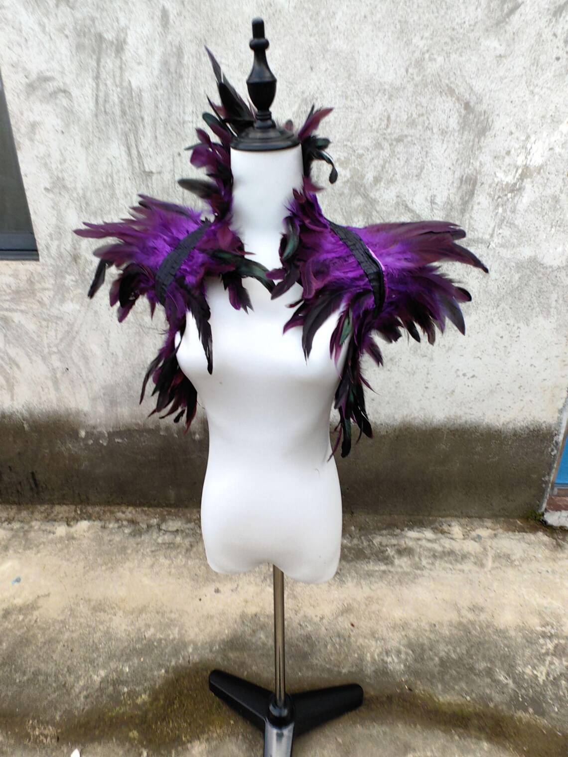 Large Feathers SHAWL Shrug Shoulders Feathers Cape Halloween Costume ...