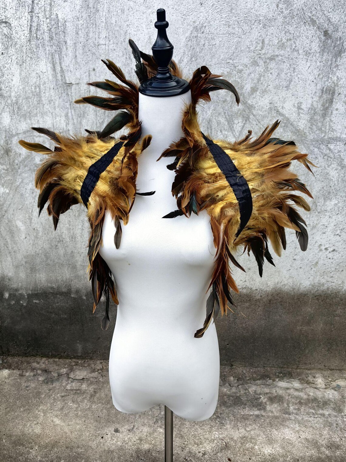 Large Feathers SHAWL Shrug Shoulders Feathers Cape Halloween Costume ...