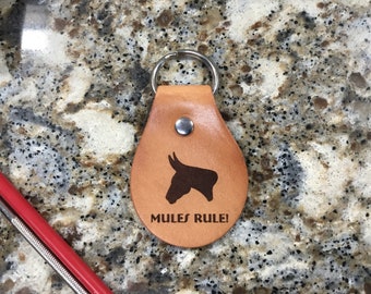 Laser Engraved Team Roper Leather Keychain | Etsy