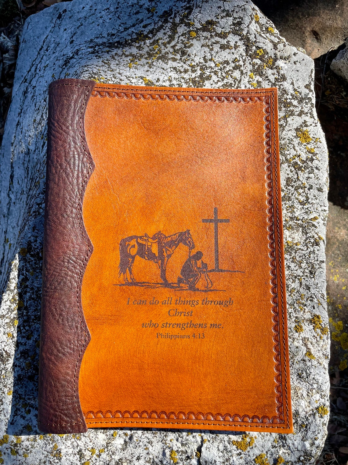 Handcrafted Laser Engraved Praying Cowboy and Philippians 4:13 - Etsy
