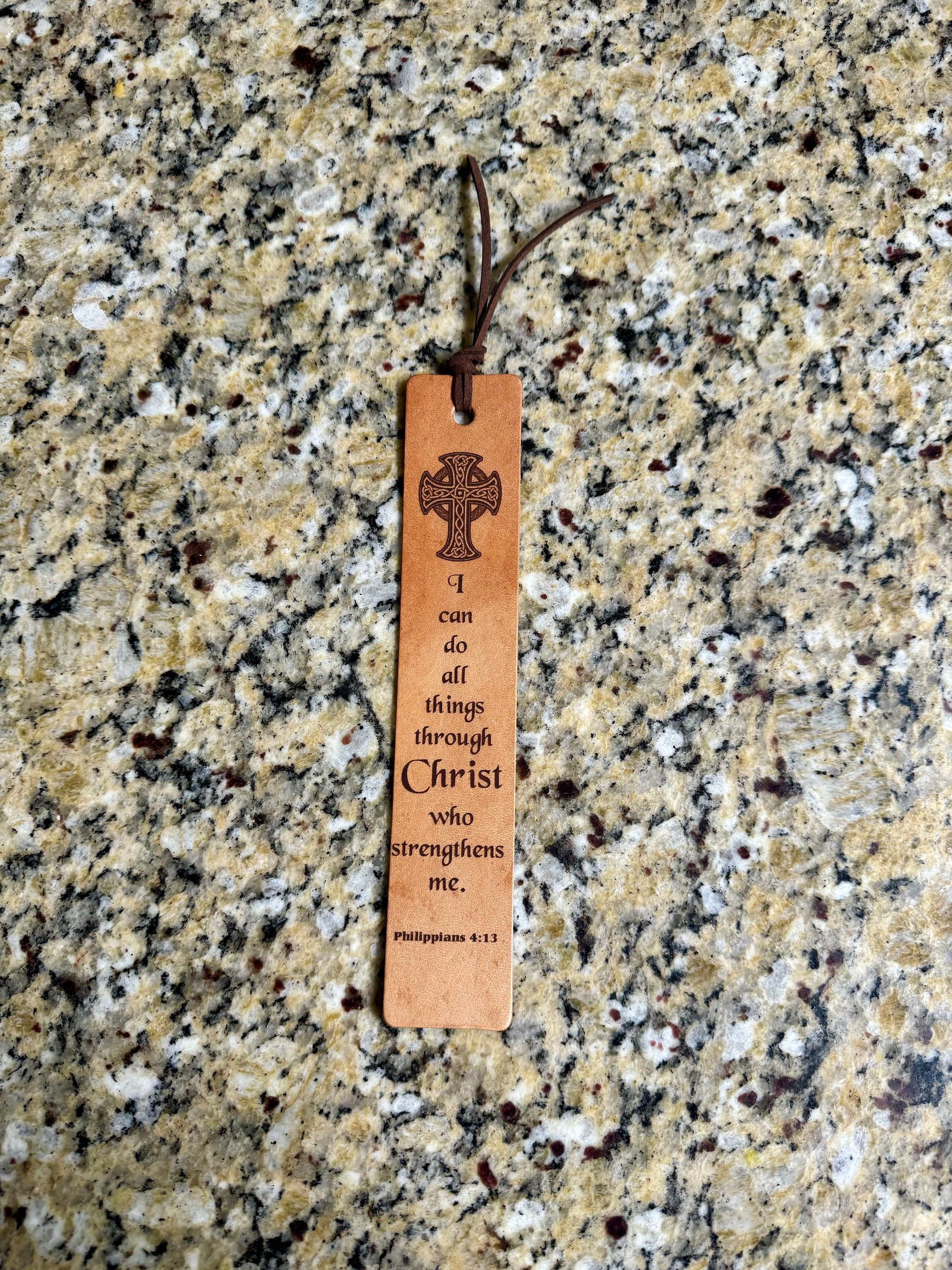 Handcrafted Philippians 4:13 Leather Bookmark - Etsy