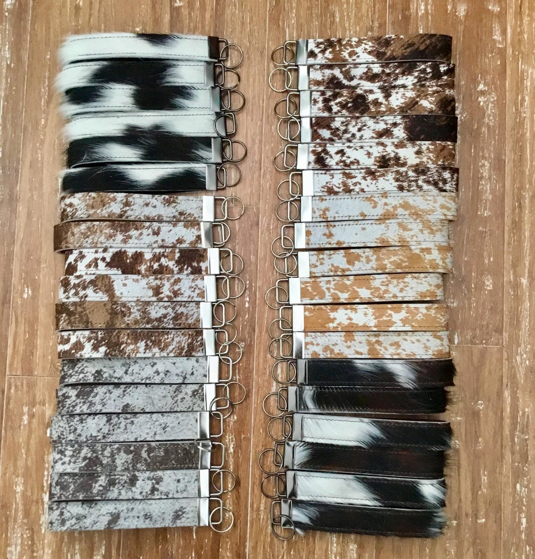 Handcrafted Unique Colored Cowhide Keychain Wristlets - Etsy