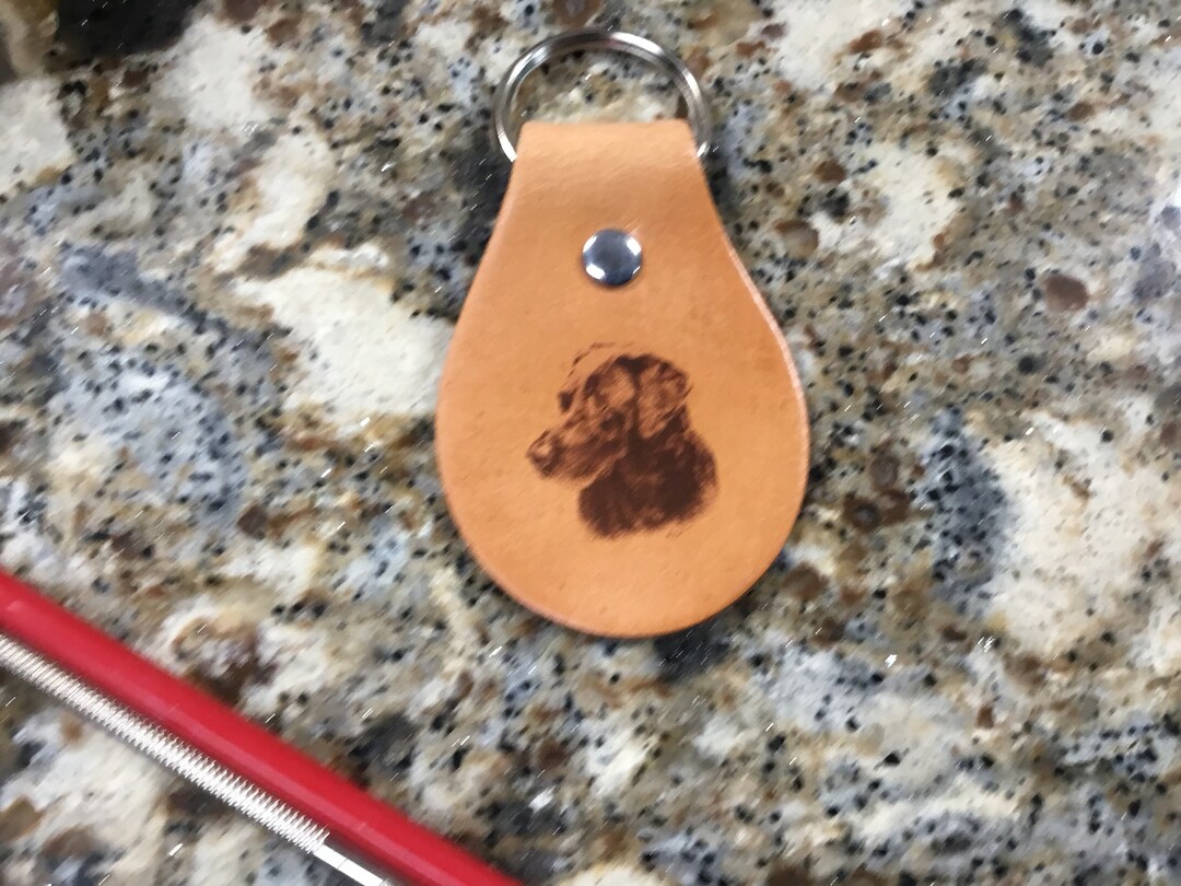 Laser Engraved Chocolate Lab Leather Keychain - Etsy