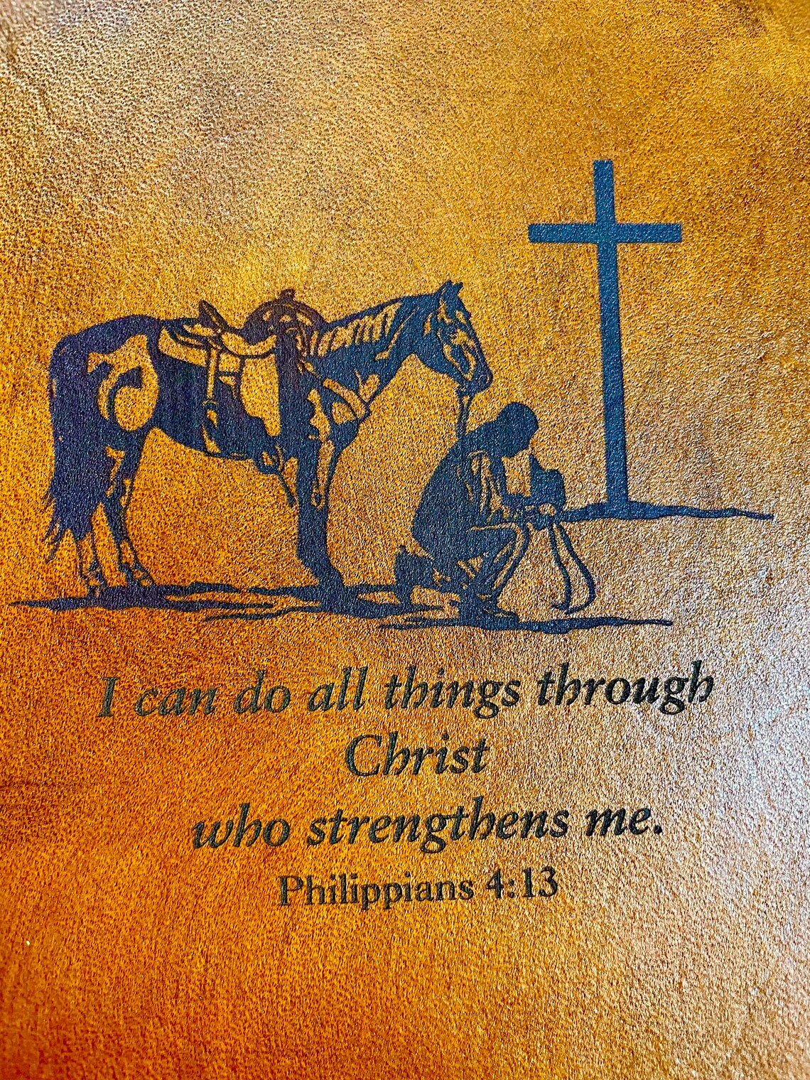Handcrafted Laser Engraved Praying Cowboy and Philippians 4:13 - Etsy