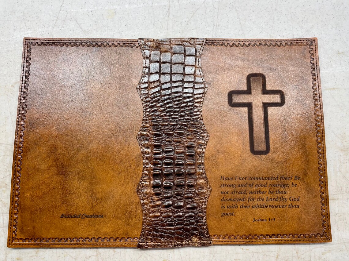Handcrafted Laser Engraved All Leather Bible Cover With Embossed ...