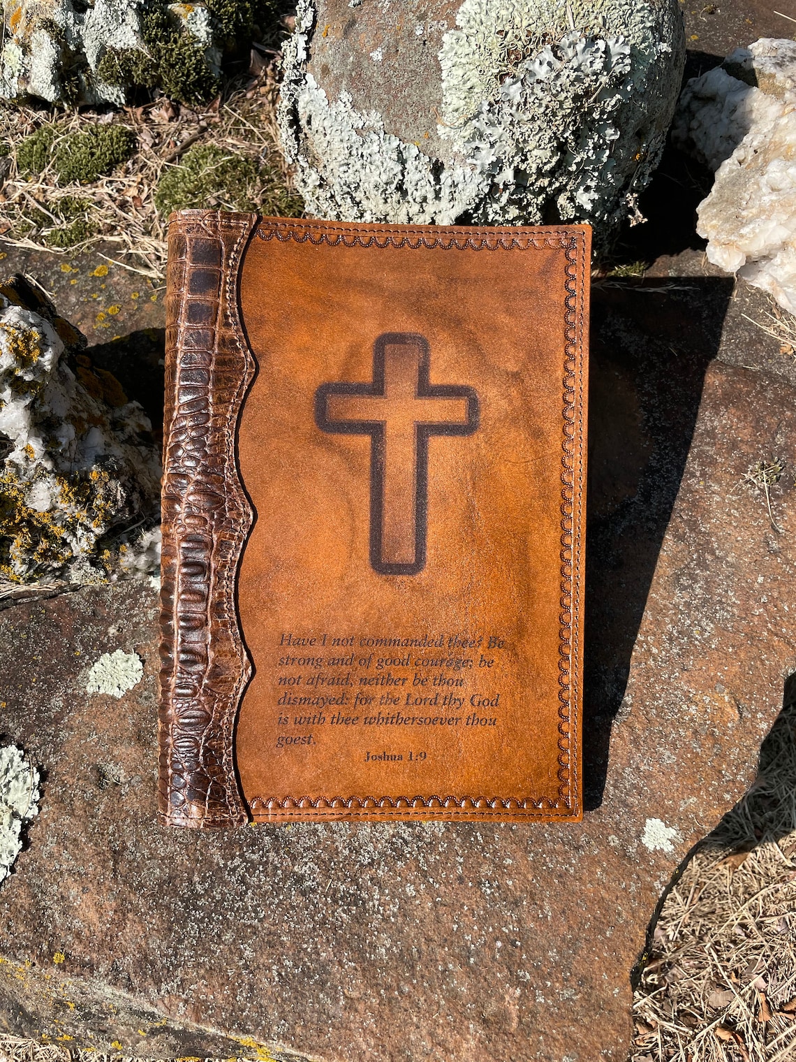 Handcrafted Laser Engraved All Leather Bible Cover With Embossed ...