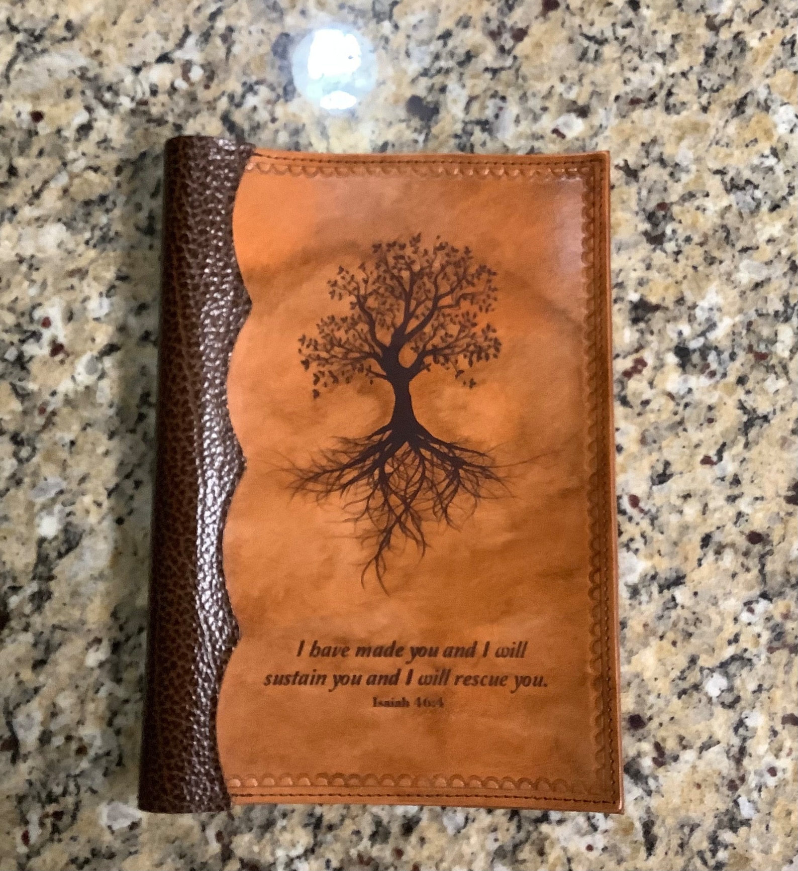 Handcrafted Laser Engraved Rooted Tree All Leather Bible Cover With ...