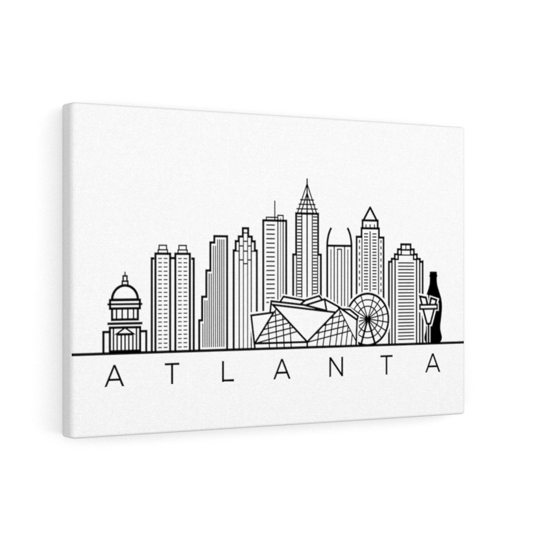 Atlanta Georgia Canvas - Atlanta GA Black & White Canvas - Atlanta ...