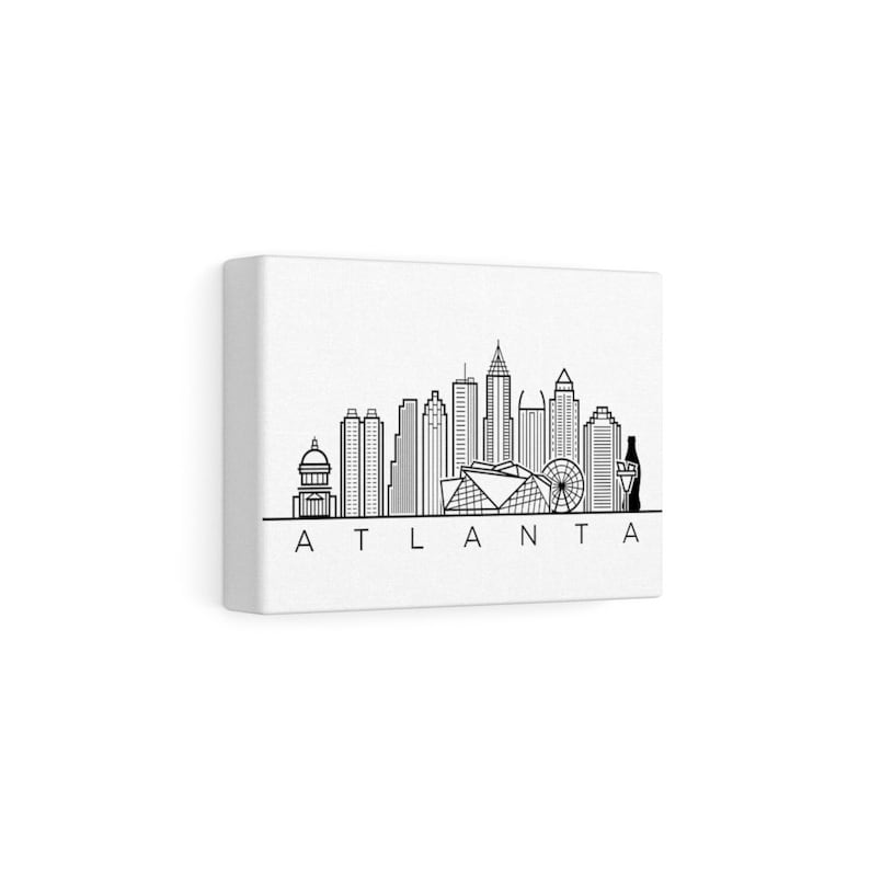 Atlanta Georgia Canvas - Atlanta GA Black & White Canvas - Atlanta ...