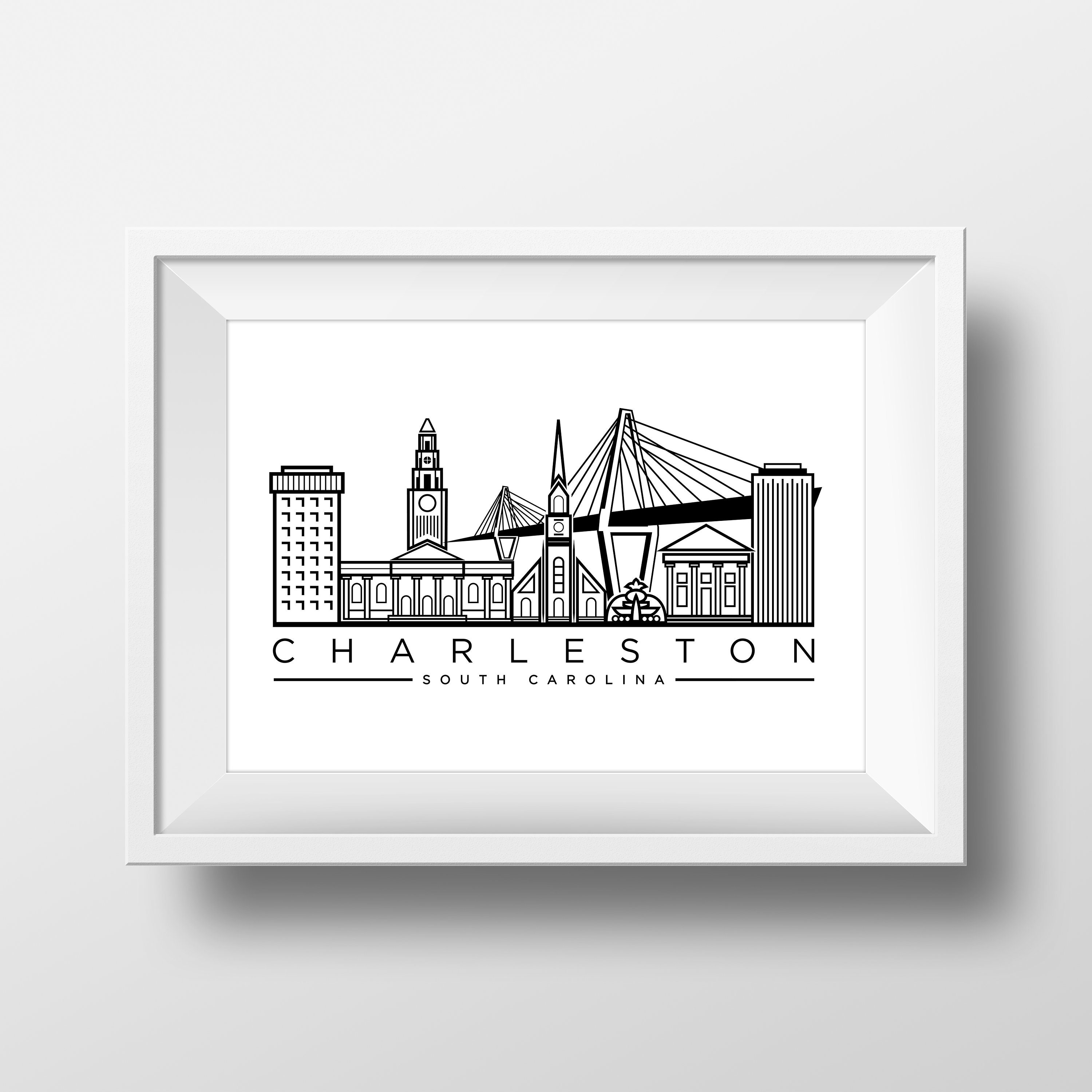 Charleston Skyline Printable File Charleston Downtown File Charleston ...