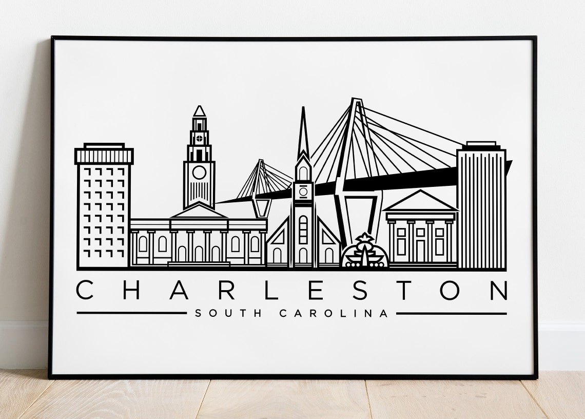 Charleston Skyline Printable File Charleston Downtown File Charleston ...