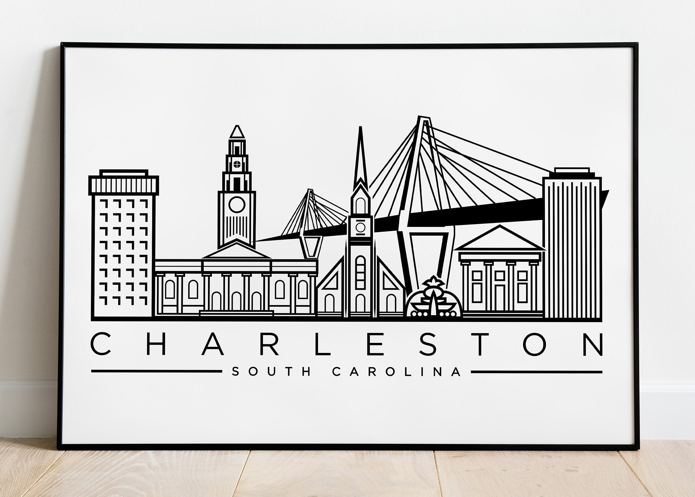 Charleston Skyline Printable File Charleston Downtown File Charleston ...