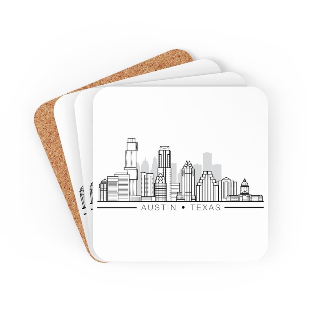 Austin Texas Coaster Set - ATX Coaster - Austin Skyline - Austin ...