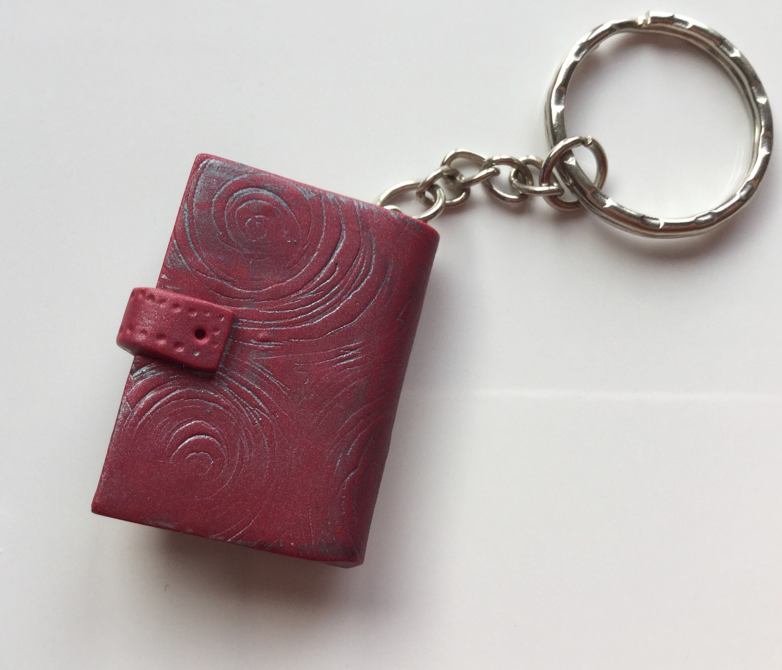 Handmade Polymer Clay Book Charm Key Ring - Etsy