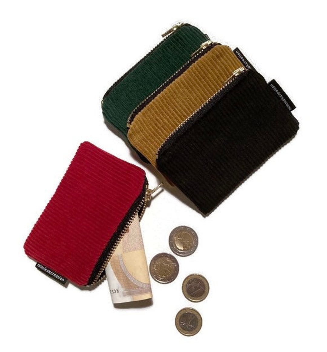 Extra Mini Zip Purse, Medium, Wide Wales Corduroy Zip Purse, Coins ...