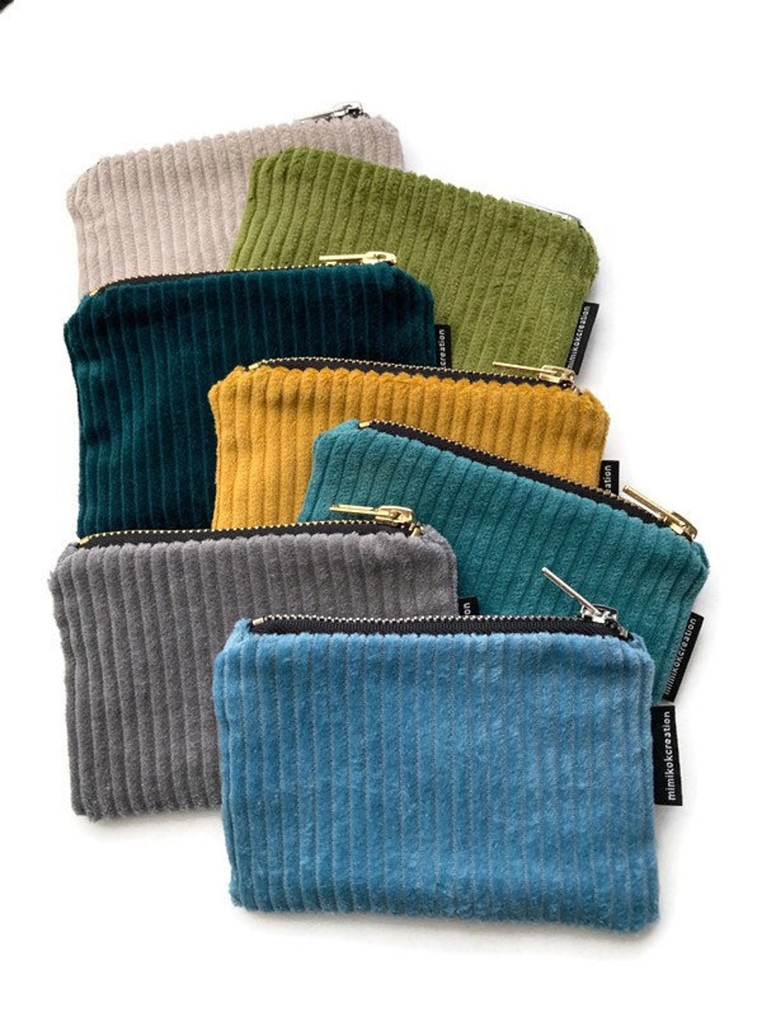 Mini Zip Purse, Wide Wales Corduroy Zip Purse, YKK Zip /small Cards ...
