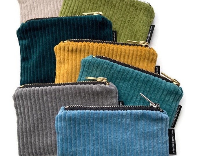 Mini Zip Purse Wide Wales Corduroy Zip Purse Small Card / - Etsy