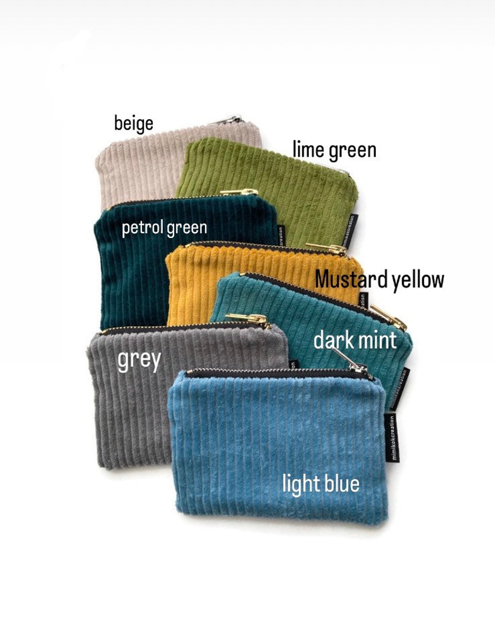 Mini Zip Purse Wide Wales Corduroy Zip Purse Small Card / - Etsy