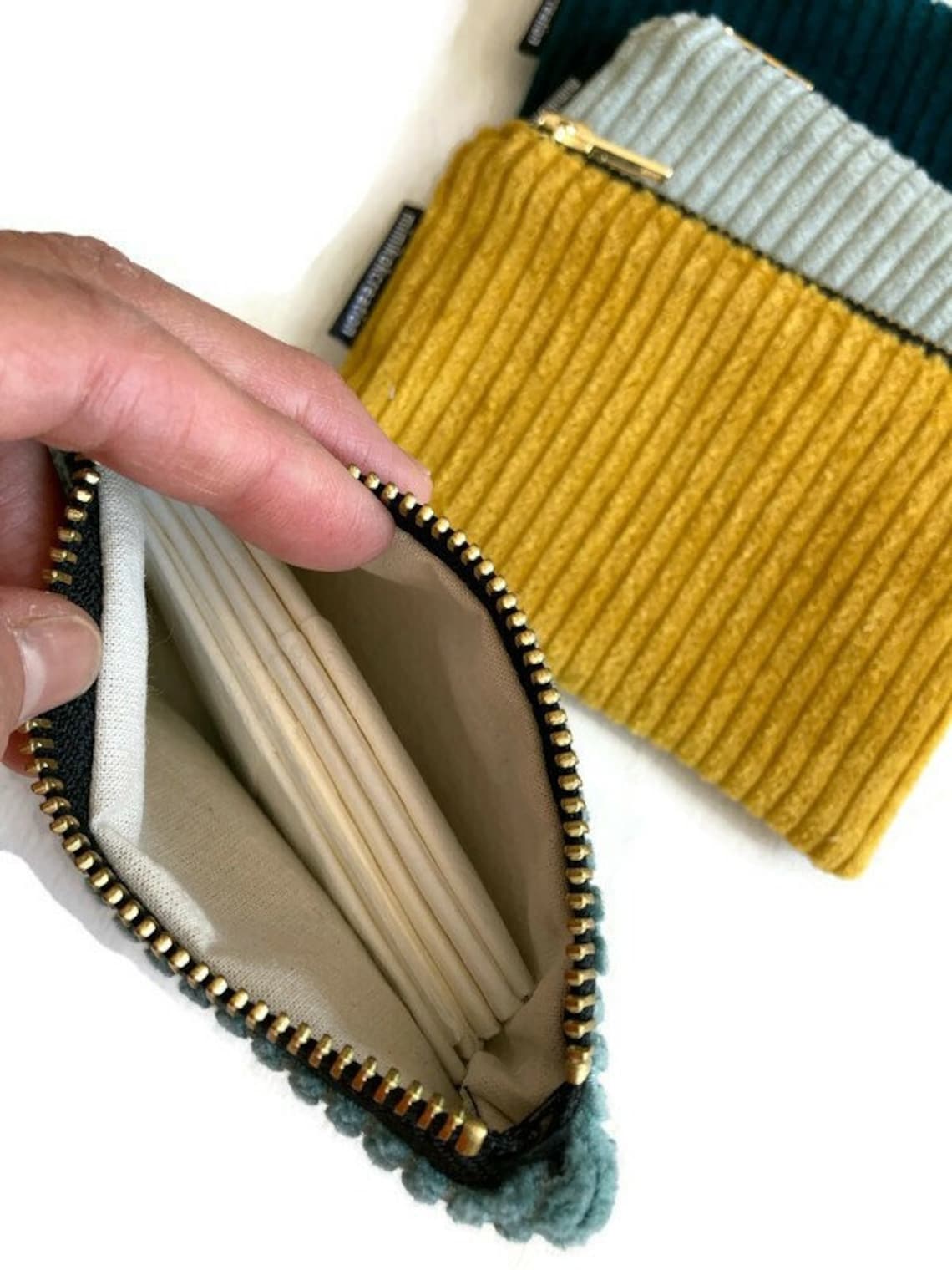 Mini Zip Purse Wide Wales Corduroy Zip Purse Small Card / - Etsy