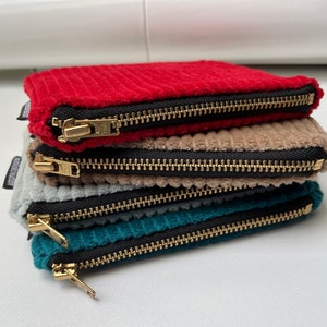 Mini Zip Purse, Wide Wales Corduroy Zip Purse, YKK Zip /small Cards ...