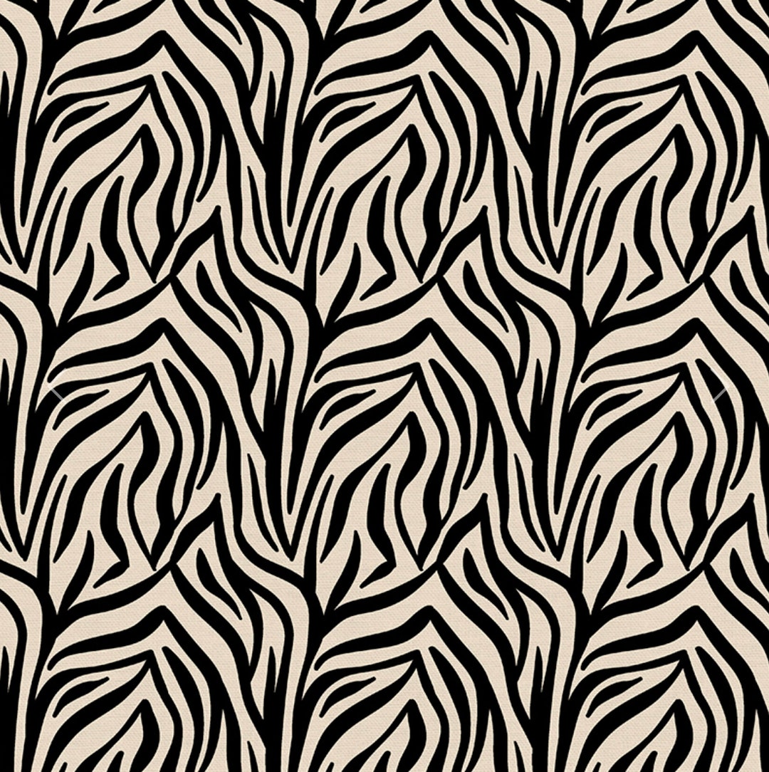 Zebra Stripes Fabric Paintbrush Studio Wild Expedition Black off White ...
