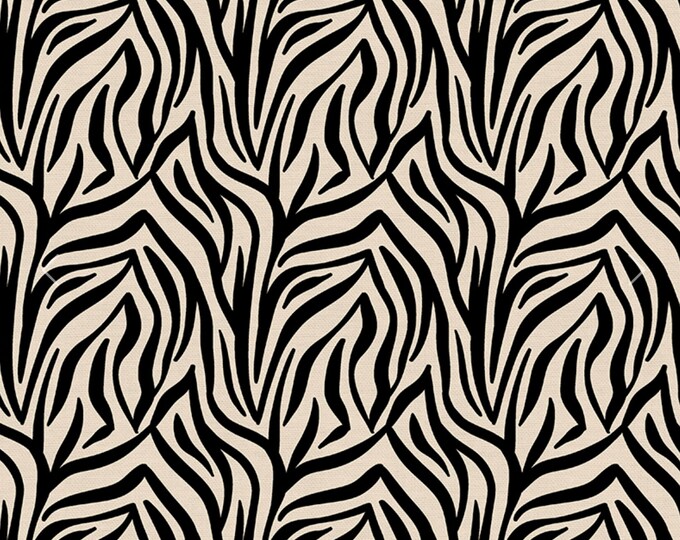 Zebra Stripes Fabric | Paintbrush Studio Wild Expedition | Black off ...