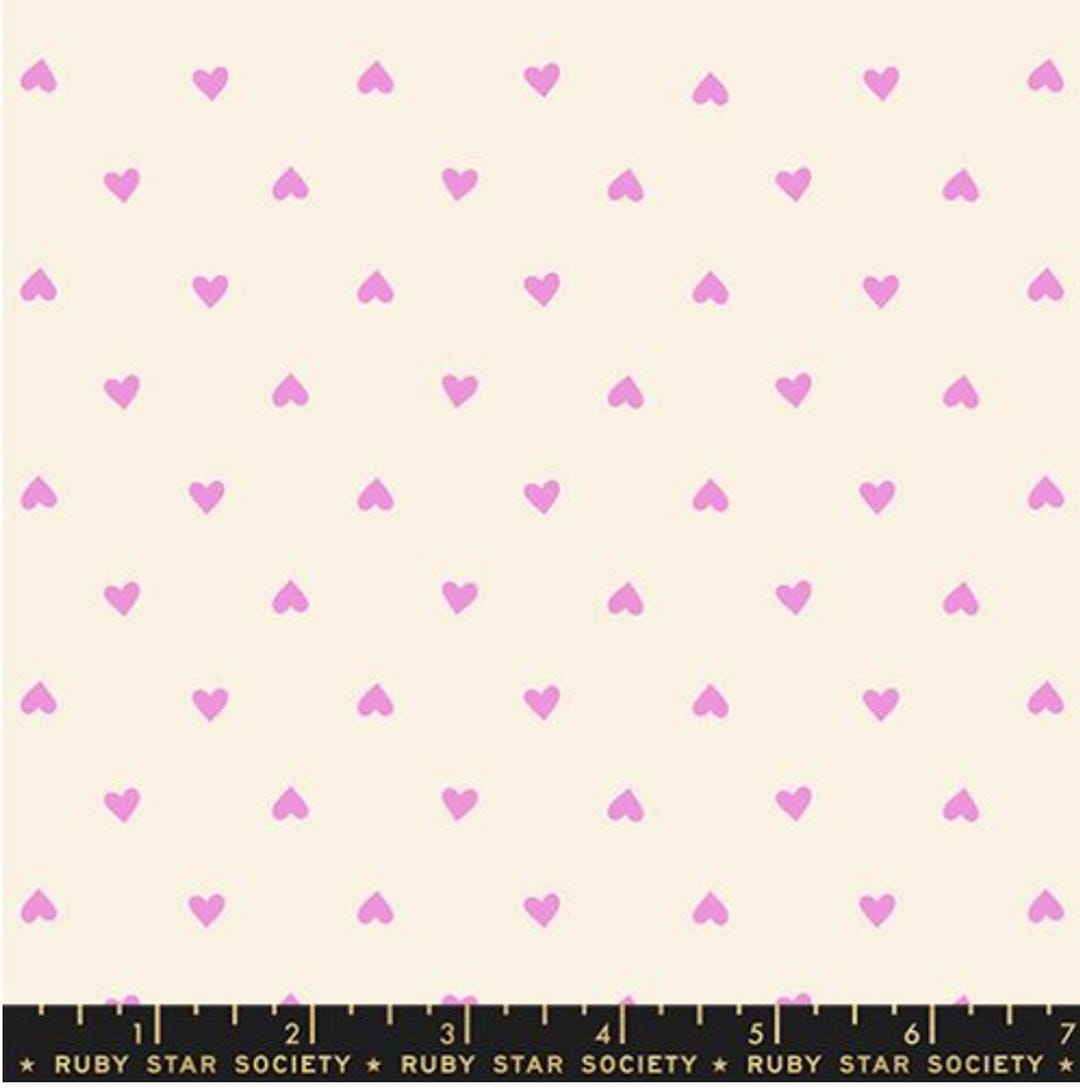 Pink Hearts Fabric: Ruby Star Society Neon Rose Pink Heart Print - Etsy