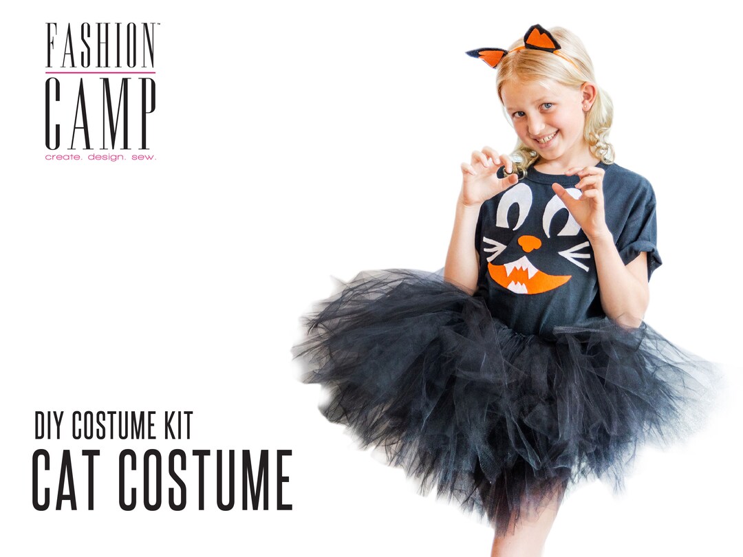 DIY Cat Costume Kit | Kid Cat Costume | Halloween Tutu and Tee Costume ...