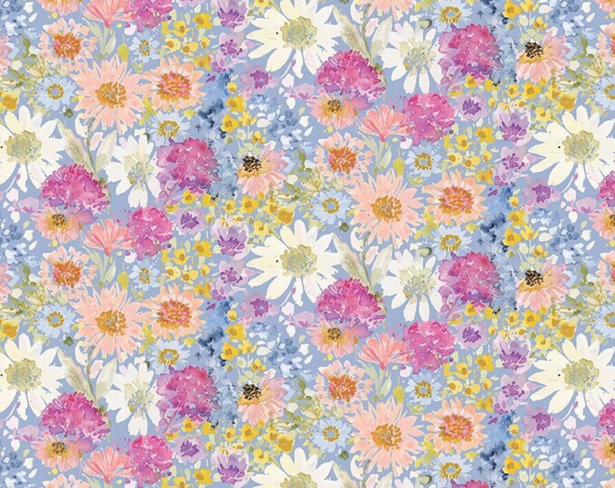 Spring It on Floral Fabric Dear Stella Fabrics Purple Blue Peach ...