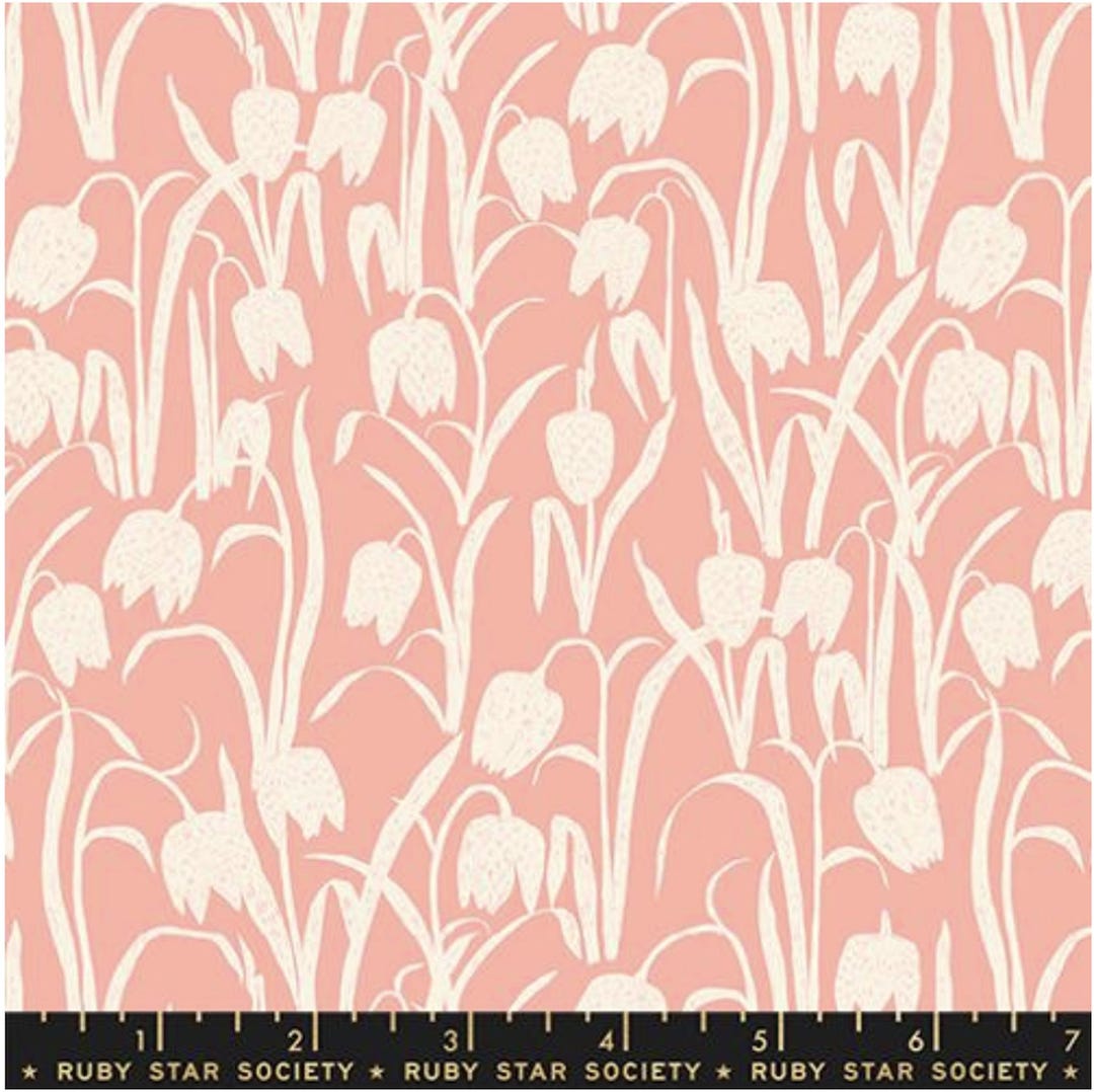 Pink Fritillaria Fabric: Ruby Star Society Reimagined Landscapes, Peach ...