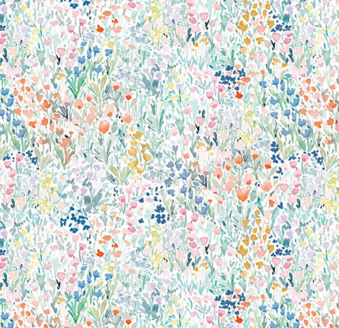 Soft Spring Floral Fabric Dear Stella Ma Belle White Floral Fabric ...