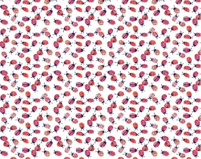 Lady Buggin Ladybug Fabric | Dear Stella | Spring It on | White Red ...