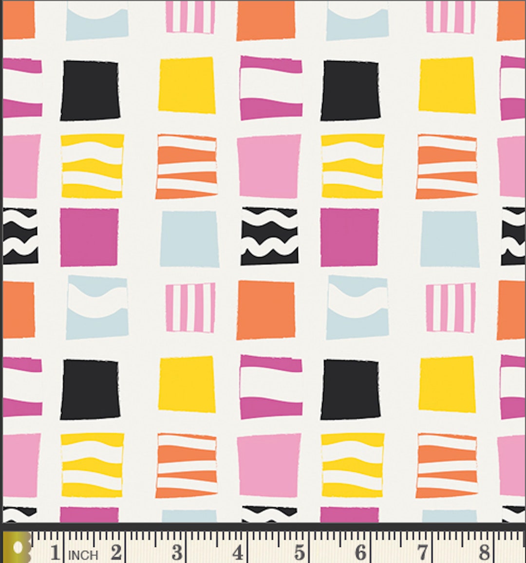 Pop Art Fabric | Art Gallery Block Stencils | Pop Here Comes the Fun ...