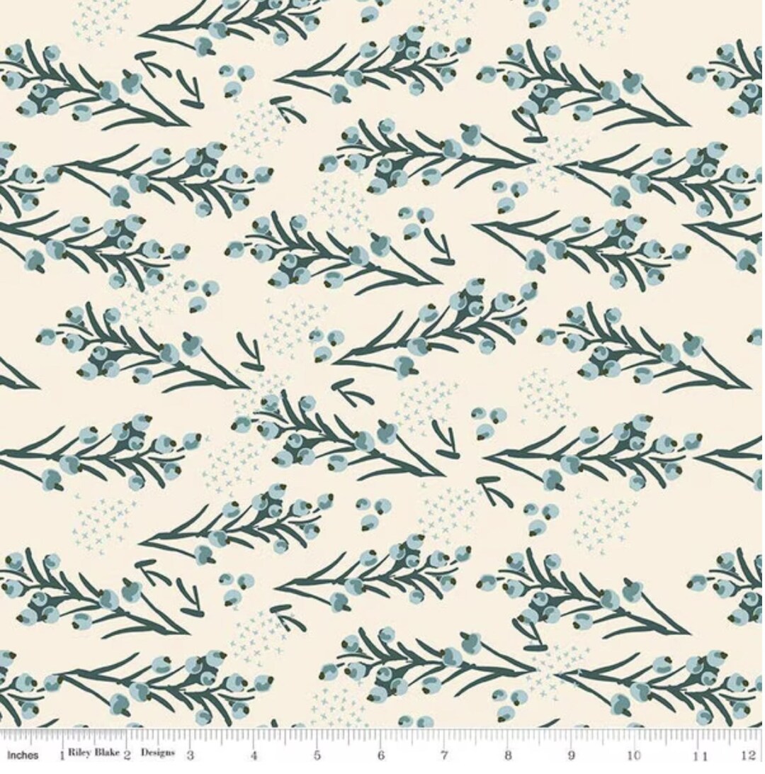 Branch Berry Fabric Riley Blake Bellissimo Gardens Cotton Woven Fabric ...