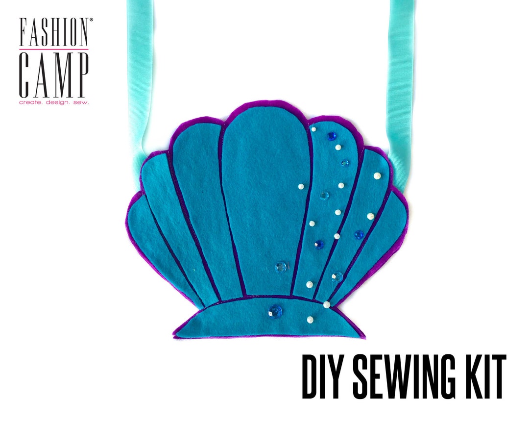 DIY Mermaid Seashell Purse Sewing Kit for Kids Instructional Video DIY ...