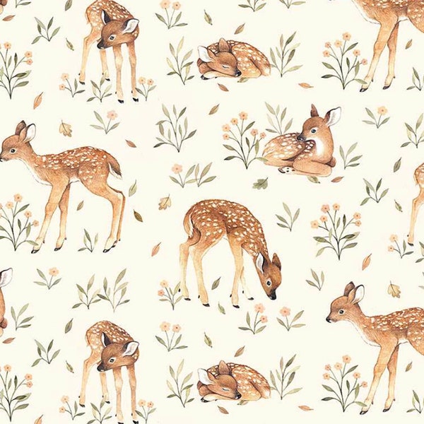 Fawn Print Fabric - Etsy